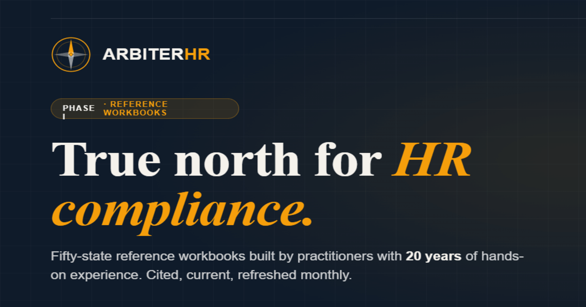 Arbiter HR — State-by-State HR Compliance References for Multi-State Teams